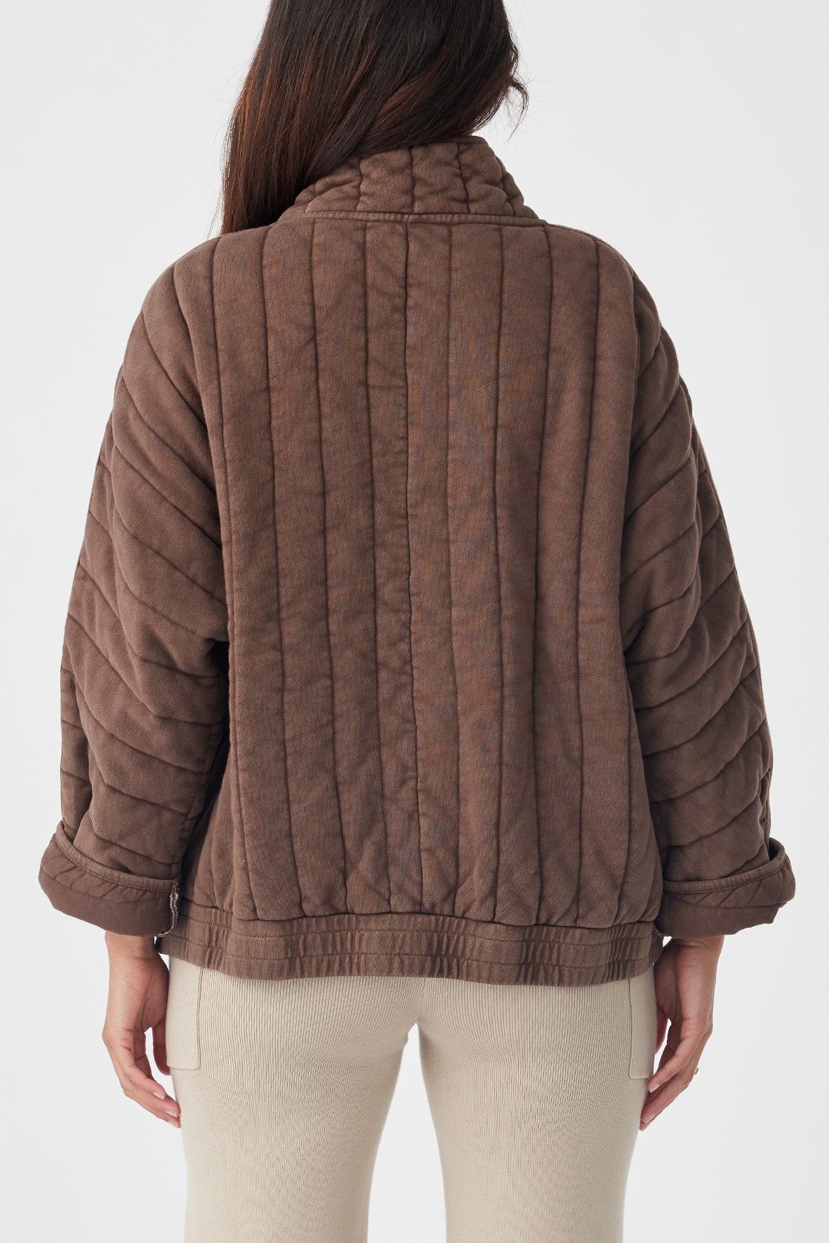 Tessa Quilted Cotton Jacket - Chocolate | ARCAA.