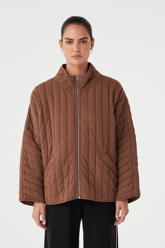 Tessa Quilted Cotton Jacket - Chocolate | ARCAA.