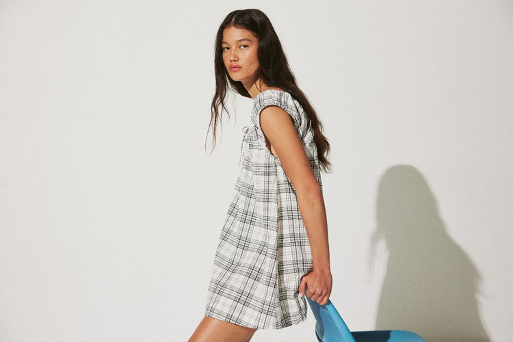 Recycled Knit Mini Dress – Blue Lapis